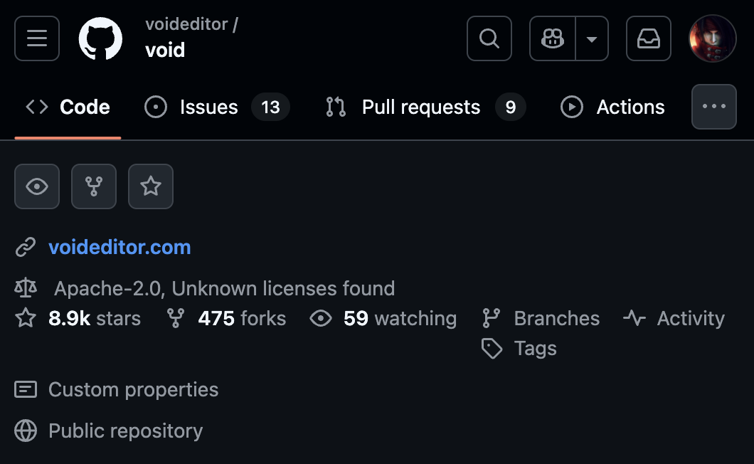 钱嘟嘟左卫门 的想法: Cursor 开源平替：Void | Void 是一个开源的AI 代码编辑器项目，算是 Cursor 和 GitHub Copilot 之类编辑器/插件的开源平替，功能 ...