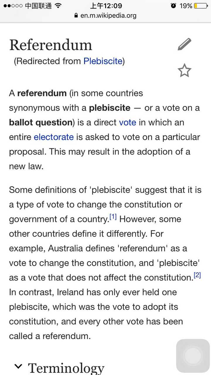 请问英国公投为什么叫referendum 而不是plebiscite?这两个英语单词有什么区别？ - 知乎