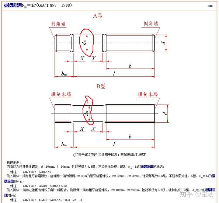 双头螺柱中间光滑部分在紧固件里的尺寸是怎么算来的 知乎