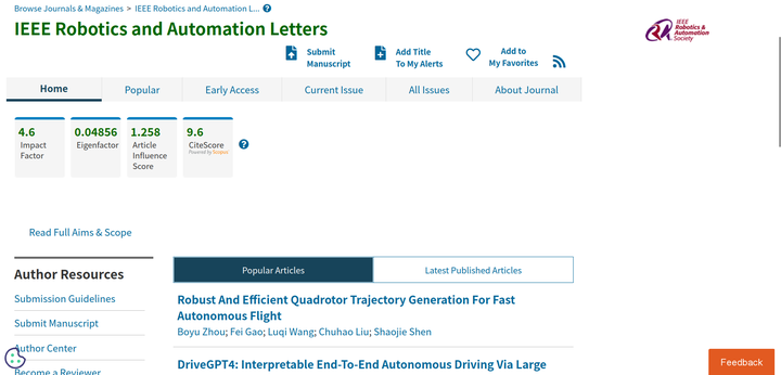有哪些机器人领域的顶级期刊？ - 知乎