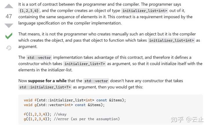 initializer_list 与const vector 有什么区别？ - 知乎