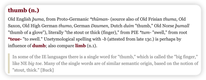 为什么「finger」通常不包括拇指？ - 知乎