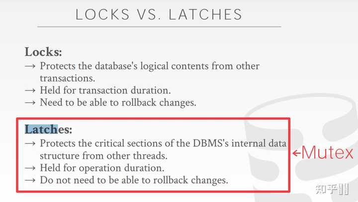 数据库中lock和latch的区别是什么? - 知乎