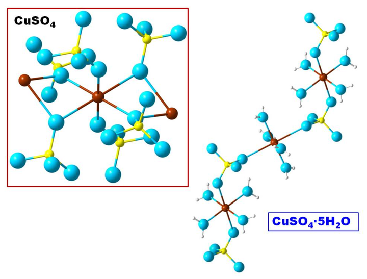 为什么CuSO4是白色、CuSO4·5H2O是蓝色？ - 知乎