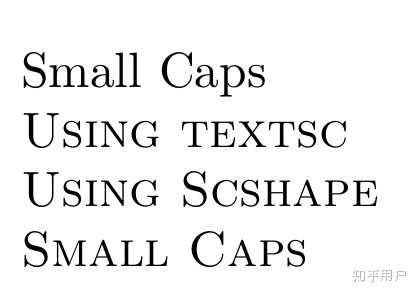 latex中怎么让第一个大写字母和大写一样，但是后面大写字母和小写字母一样大小? - 知乎