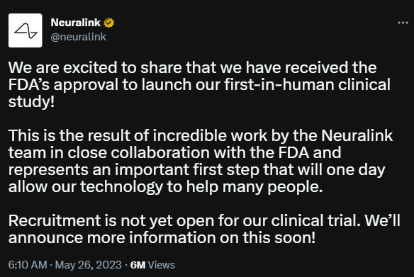 马斯克的脑机接口公司 Neuralink 官宣，首次人体临床试验获 FDA 批准，具有哪些意义？ - 知乎