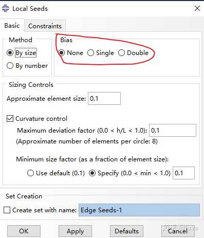 各位大神，初学abaqus，不知道其中网格mesh部分，seed edge:biased在哪里呢？ - 知乎