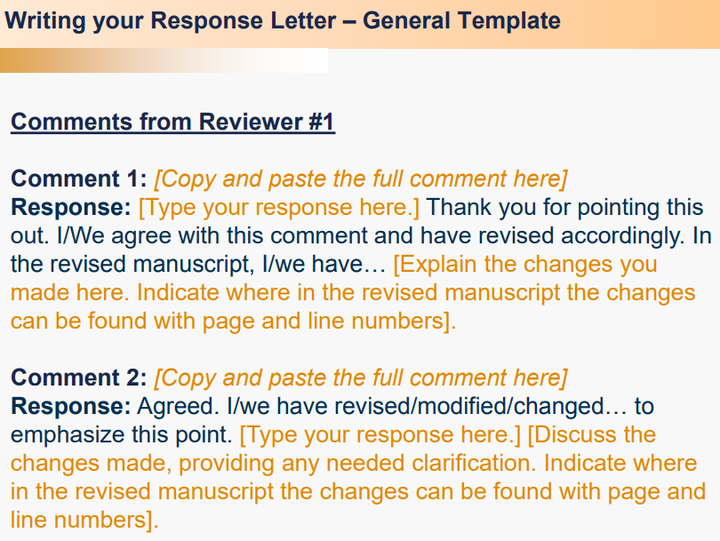 请问有没有response letter的模版，回复审稿人的？ - 知乎