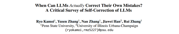如何评价 LLM Cannot Self-Correct Reasoning Yet？ - 知乎