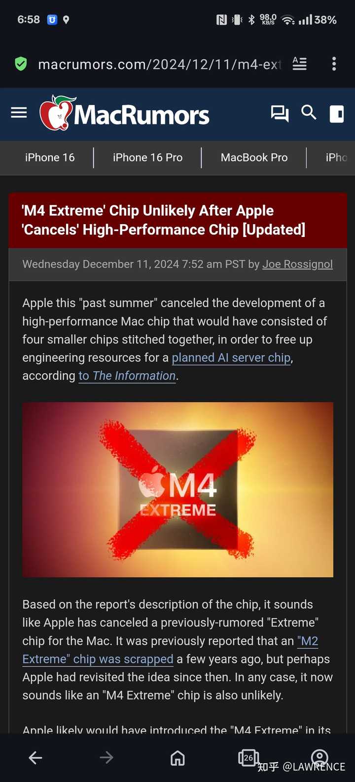 苹果取消 M4 Extreme 芯片是为什么？ - 知乎