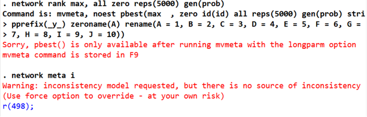 使用STATA进行网状meta分析时，输入命令"network rank max"出现错误，如何解决？ - 知乎