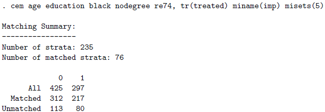 求问大神如何用stata做广义精度匹配coarsened exact matching（CEM）？ - 知乎