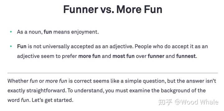 为什么英语有的单音节词（比如fun）的比较级是加more而不是加-er？ - 知乎