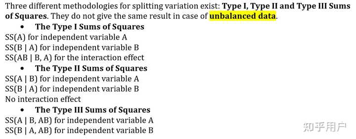 能否讲解一下Type I, II, and III Sums of Squares？ - 知乎