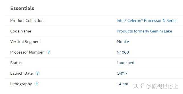 笔记本配置intel (r) celeron(r) n4000 cpu @ 1.10ghz是什么？ - 知乎