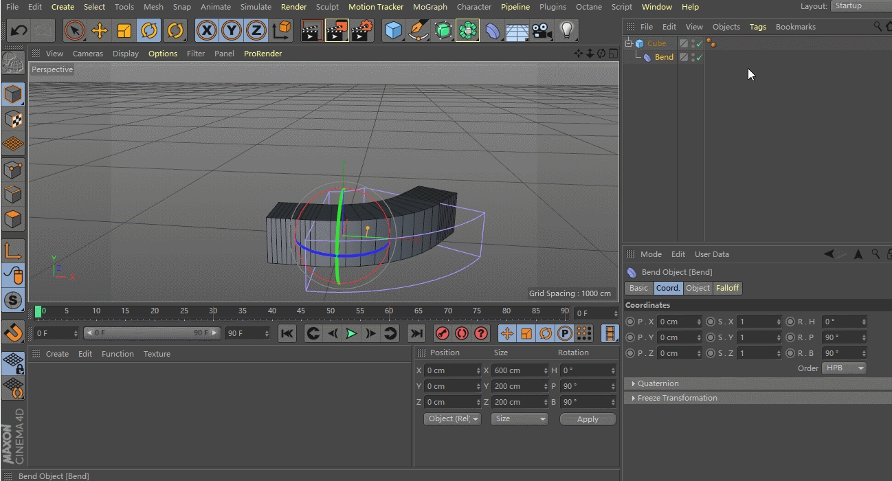 C4D中怎么使立方体中的两条边变弯曲？就是1和2变为红色这样弯曲，？ - 知乎
