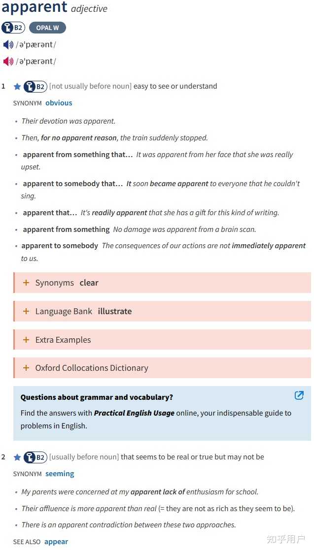 obvious和apparent使用区别在哪里? - 知乎