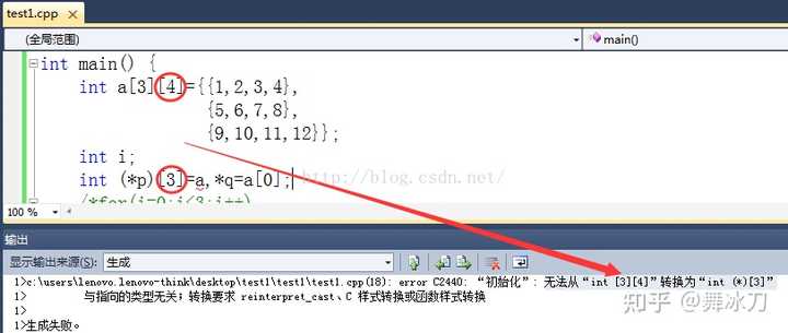 C语言指针int(*p)[4]如何理解？ - 知乎