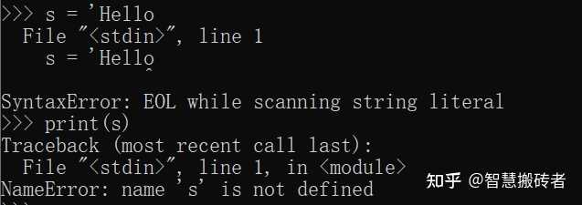 python 字符串缺少终止符怎么办？ - 知乎