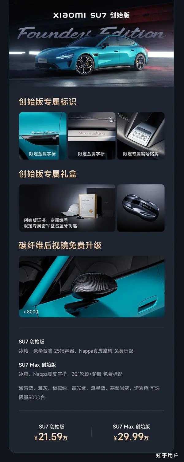 小米 SU7 推出创始版，此版本设计有何亮点？ - 知乎