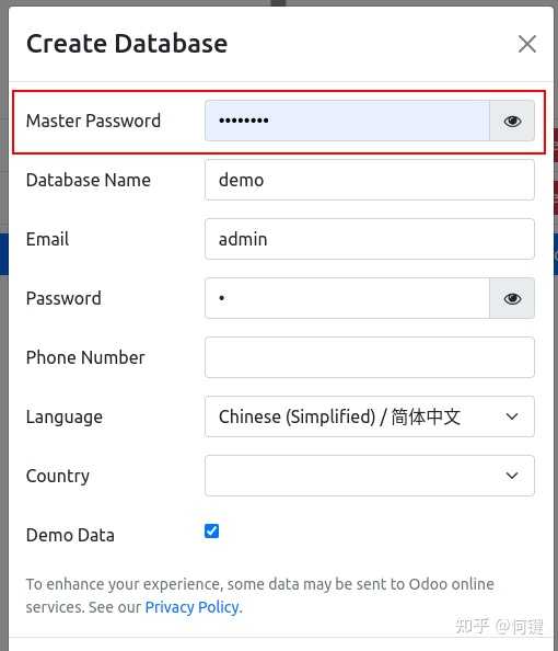 odoo创建数据库出现这样的问题如何解决？ - 知乎