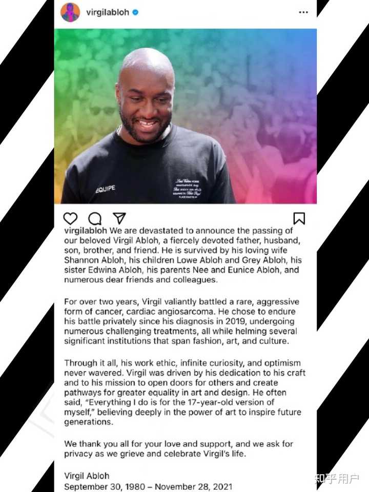 LV 男装总监兼 Off-White 创办人 Virgil Abloh 去世，如何评价他的一生？ - 知乎