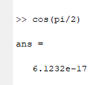 为什么MATLAB中cos(pi/2)不等于0？ - 知乎