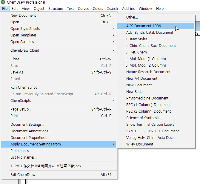 chemdraw 怎么设置acs1996? - 知乎