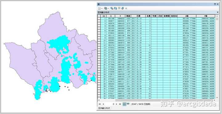 如何用gis计算每一个区划的poi个数? - 知乎