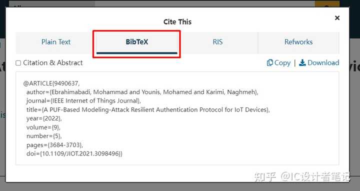 如何方便地找到文献的bib格式？ - 知乎