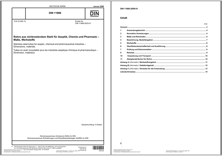 DIN11866标准与DIN11850标准有什么区别？DIN11866具体的执行标准是怎么样的？ - 知乎