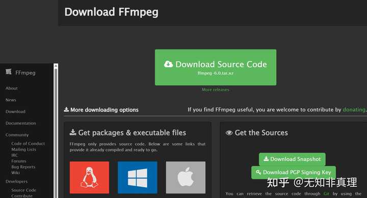 求问怎么在官网下载到ffmpeg啊？ - 知乎