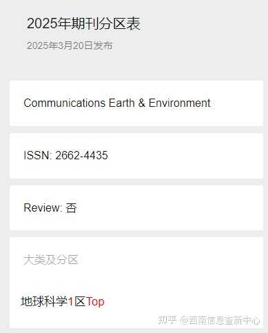 Communications Earth & Environment 这个期刊怎么样？ - 知乎