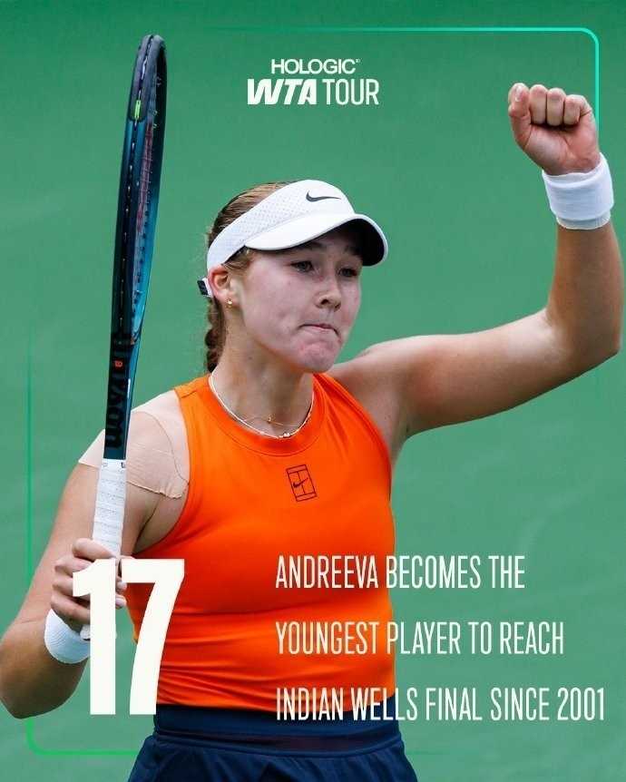 2025年wta1000印第安维尔斯站，17岁小将米拉安德烈耶娃2：1斯瓦泰克，怎么评价这一场对决？ - 知乎