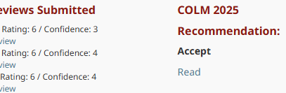 如何看待COLM 2025的审稿结果？ - 知乎