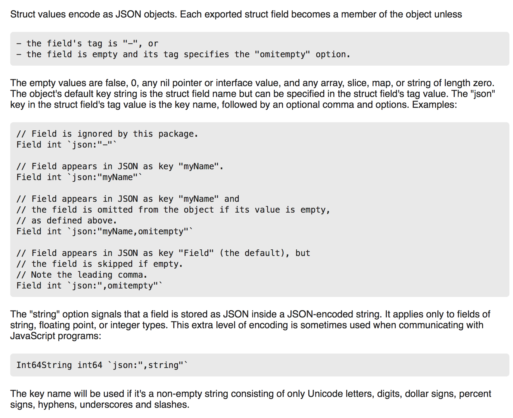Golang Struct Json golang-struct-json