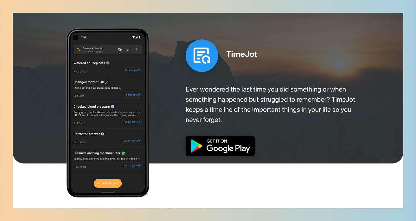 TimeJot：一款简洁易用的时间记录应用，支持智能提醒和动态仪表板功能，帮你更好地管理时间