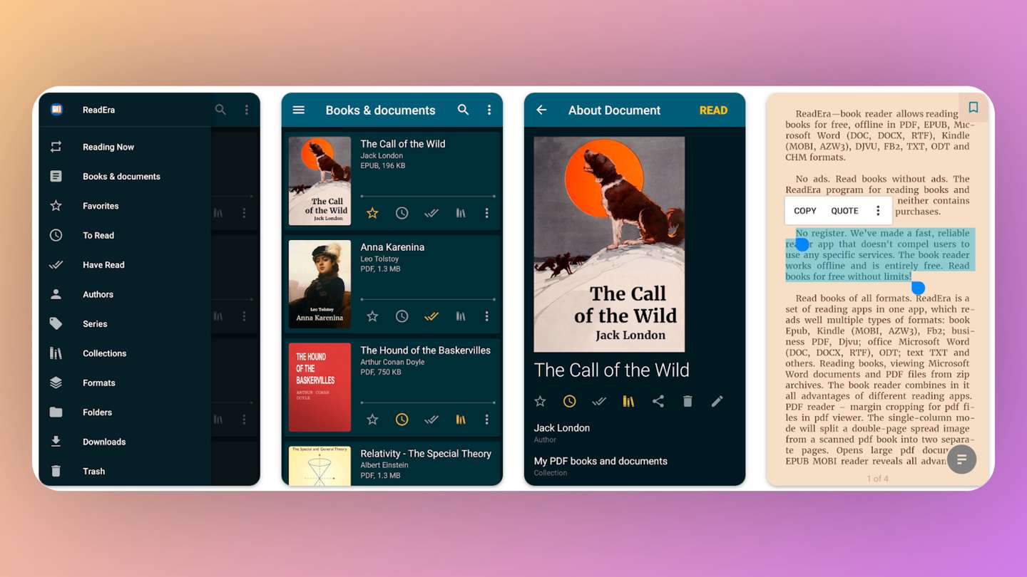 ReadEra：用于阅读书籍、杂志和文档的应用程序，功能强大的电子书和文档阅读器