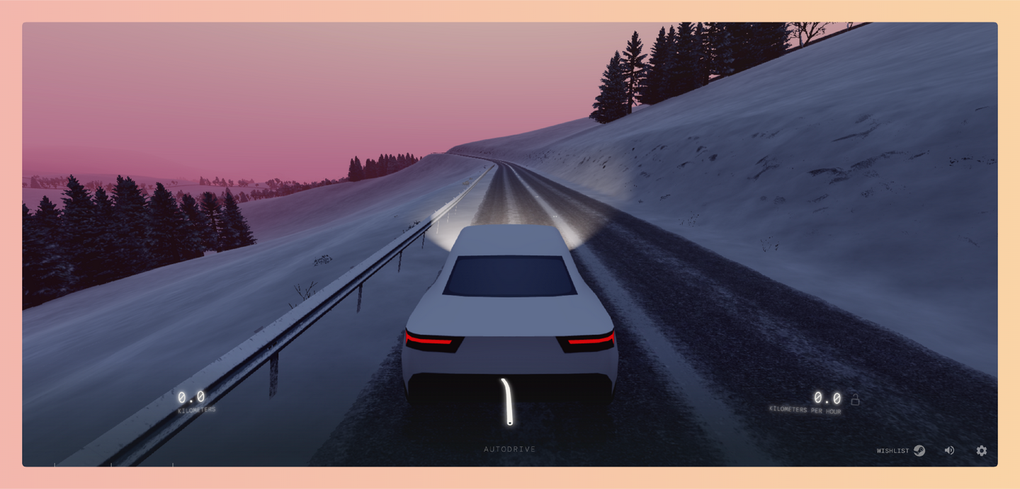 Slow Roads：一款免费的在线开车游戏，让你在各种美丽的风景中放松身心，可以选择手动驾驶或自动驾驶