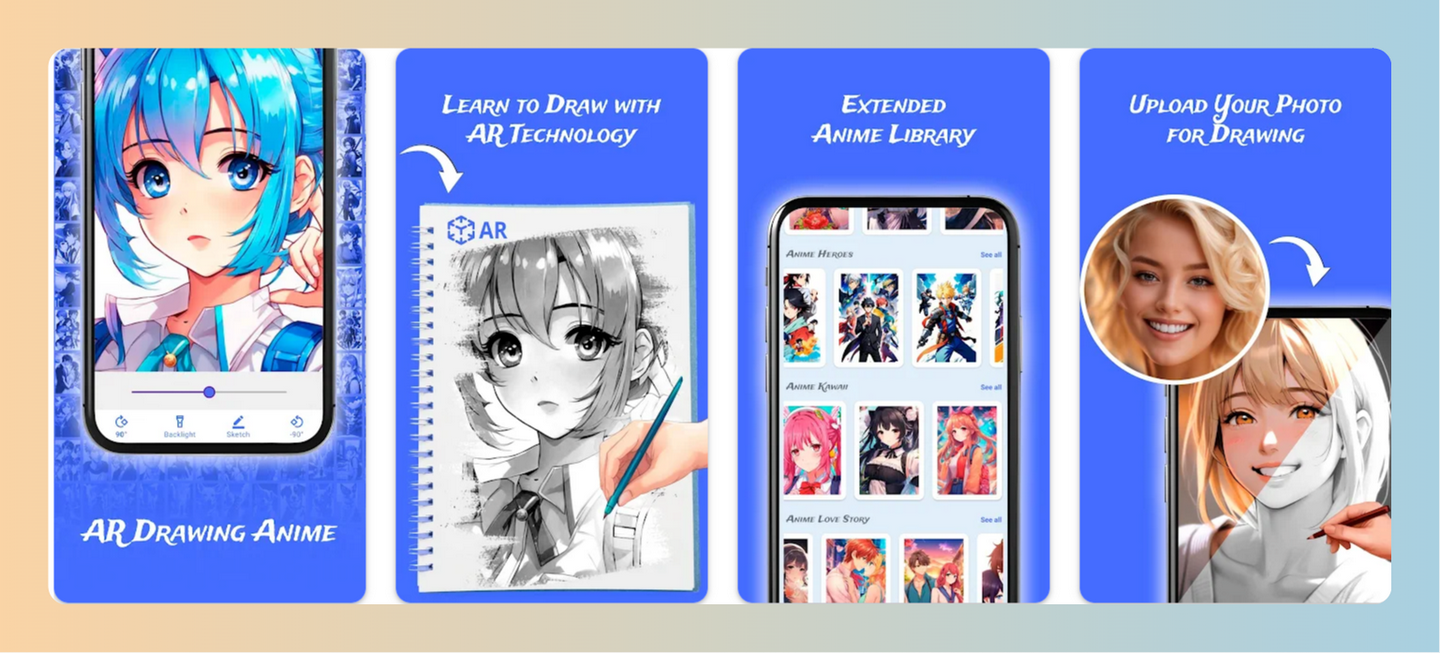 AR Drawing Anime：手机绘图助手，用AR技术，将草图投影到纸张上，轻松绘制出你喜欢的动漫角色和场景