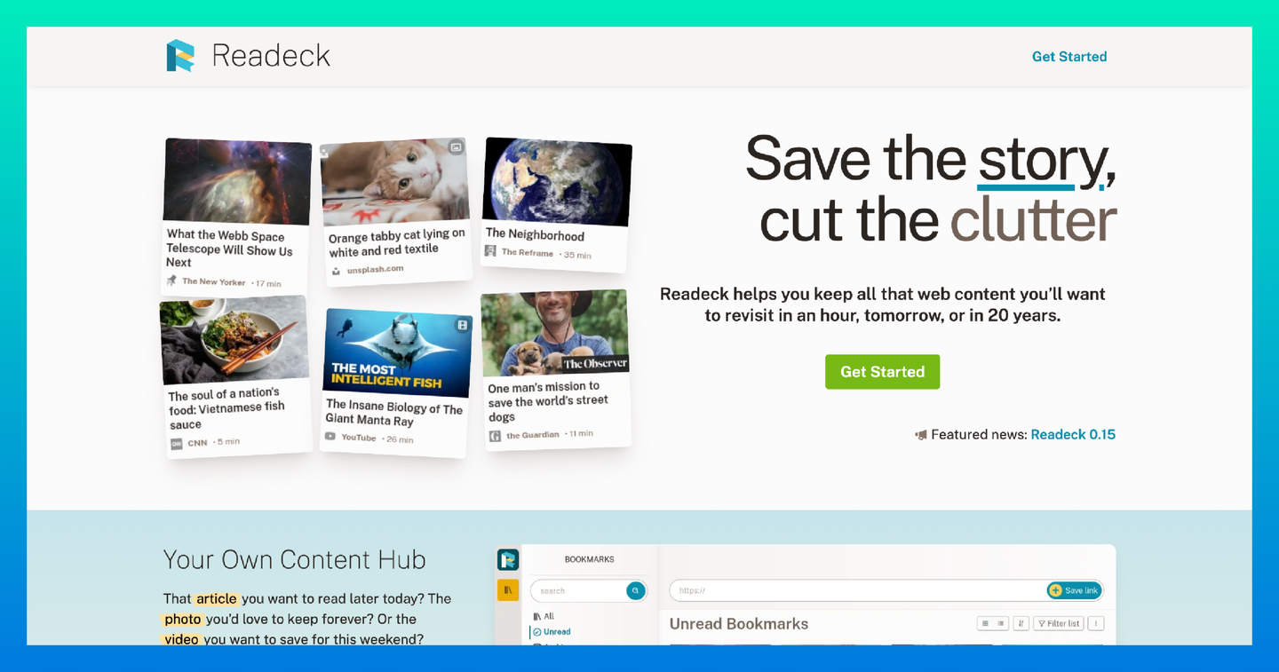 Readeck：自托管书签和稍后阅读程序，可让用户保存和整理网络上的文章、图片和视频