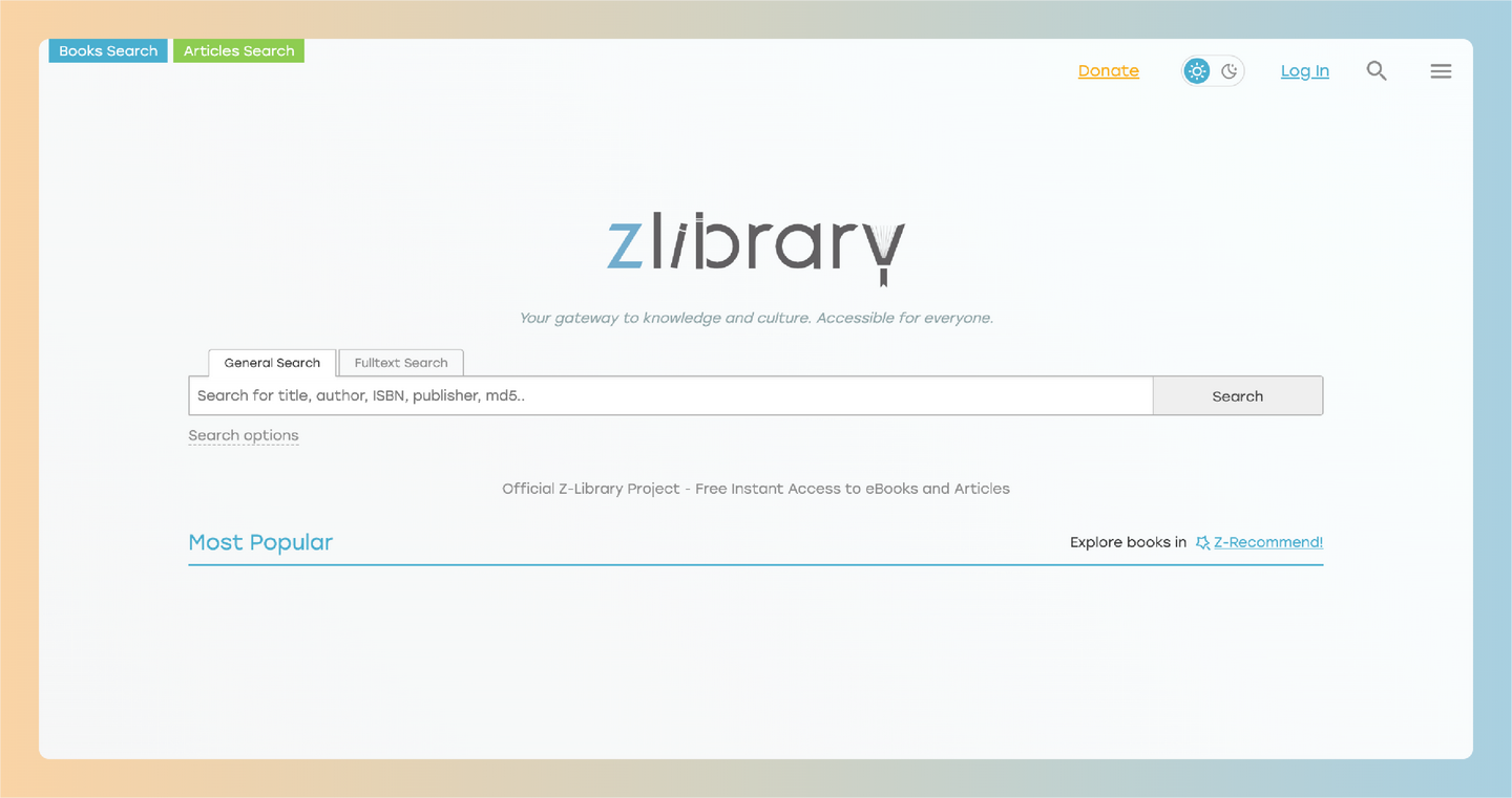 Z-Library：全球最大的电子书图书馆镜像最新网址，提供免费下载图书的服务