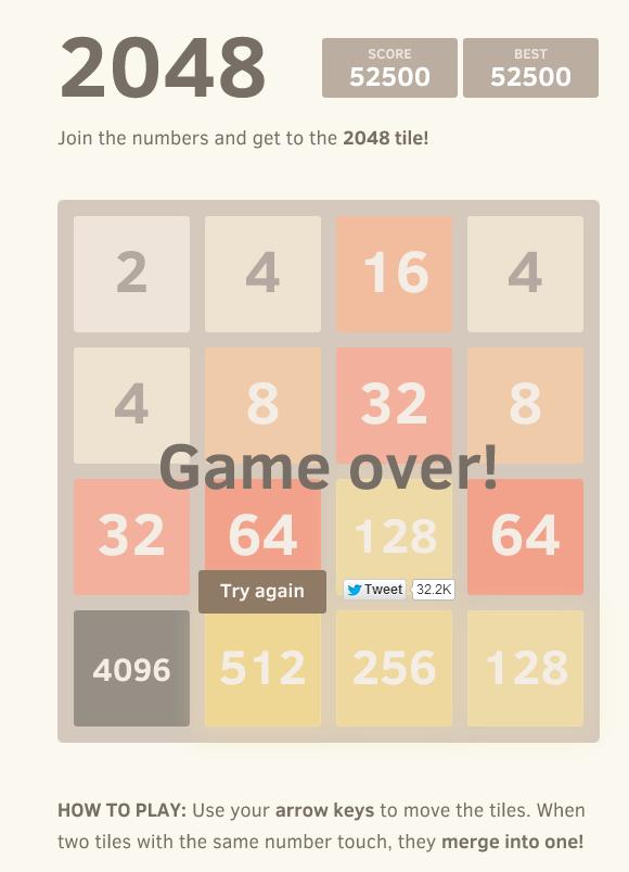 游戏 2048 的基本游戏策略是什么？ - 知乎