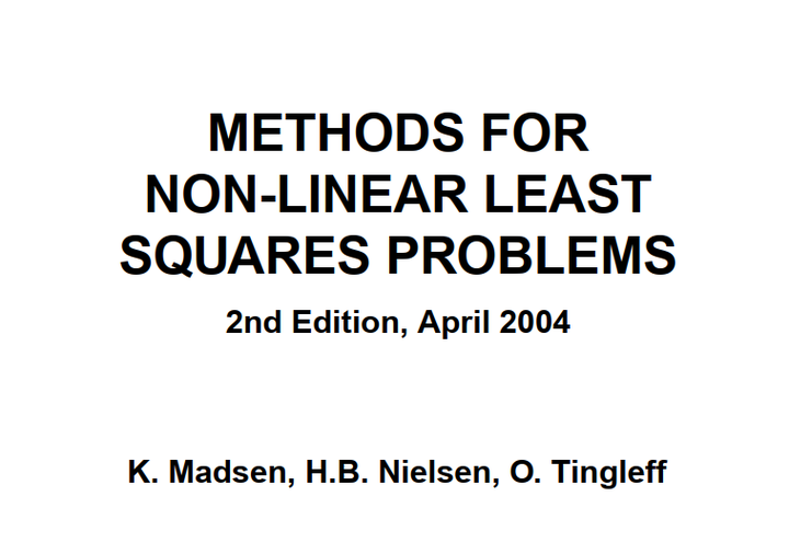 Methods For Non-Linear Least Squares Problems 总结 1 - 知乎