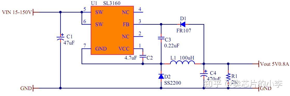 内置150V耐压MOS管 SL3160替代LTC7138，固定5V输出 降压恒压IC - 知乎