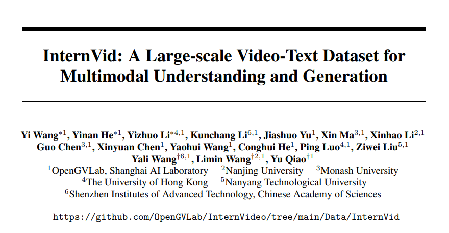 InternVid：用于多模态理解和生成大规模的视频-文本数据集 | ICLR Spotlight - 知乎