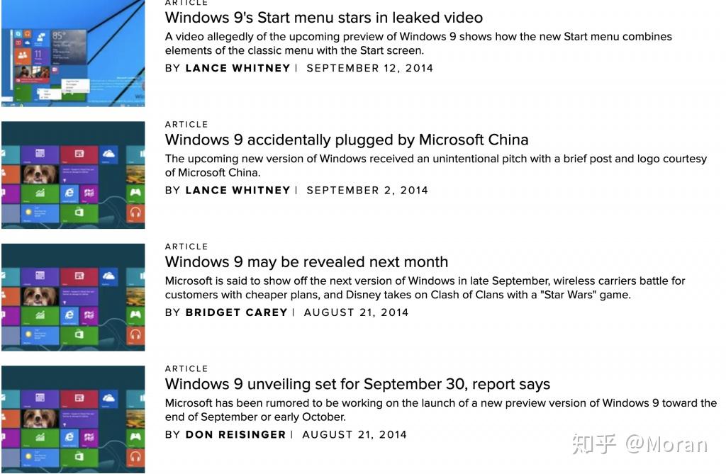 为什么没有windows9？类似的问题永远回答不完 - 知乎