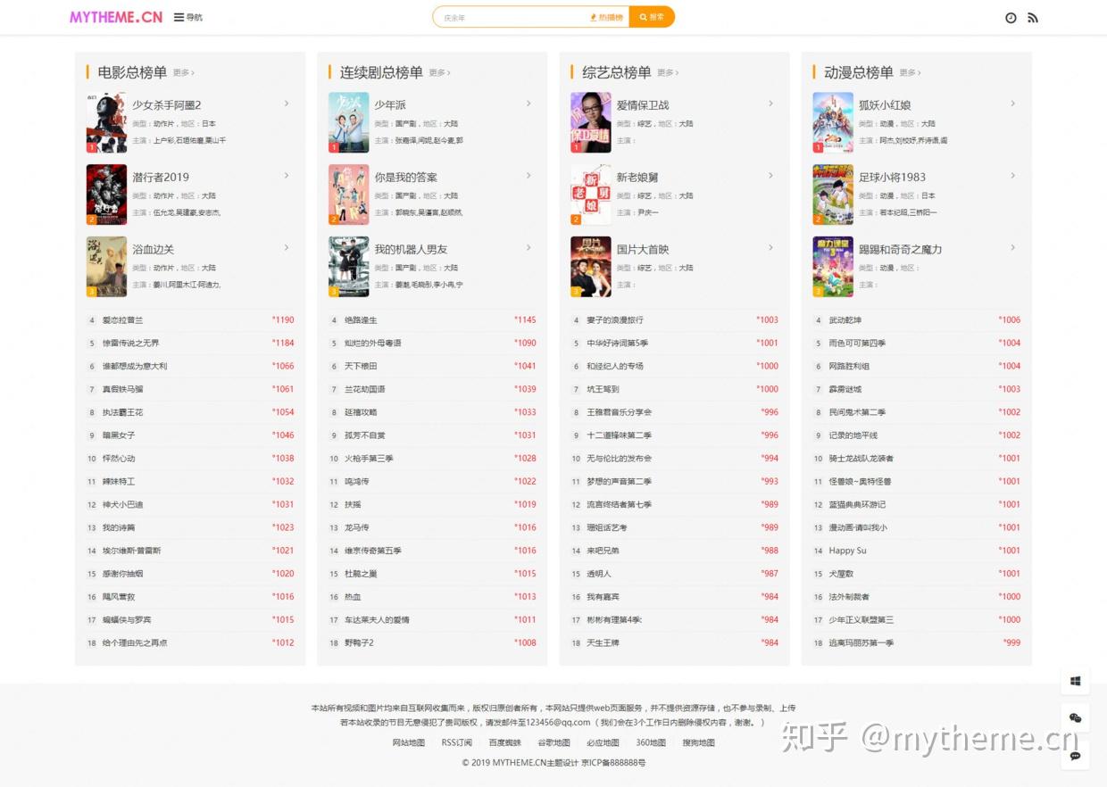 我的主题网【第二十五套】精简宽屏大气苹果CMSv10模板DIY系列拆分版 - 知乎