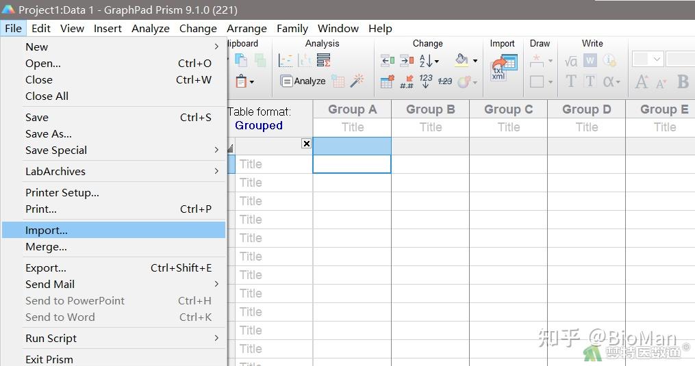 GraphPad Prism 纵列表 (Column)图形绘制——手动分组分割图形的绘制 - 知乎