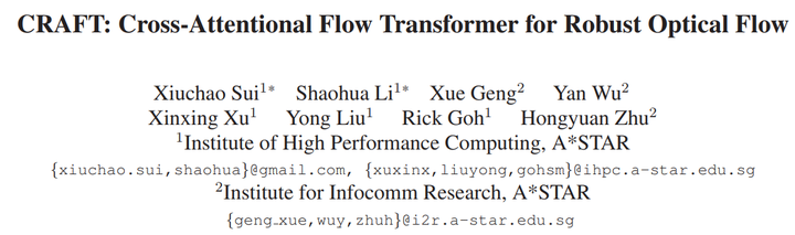 CRAFT: Cross-Attentional Flow Transformer for Robust Optical Flow - 知乎